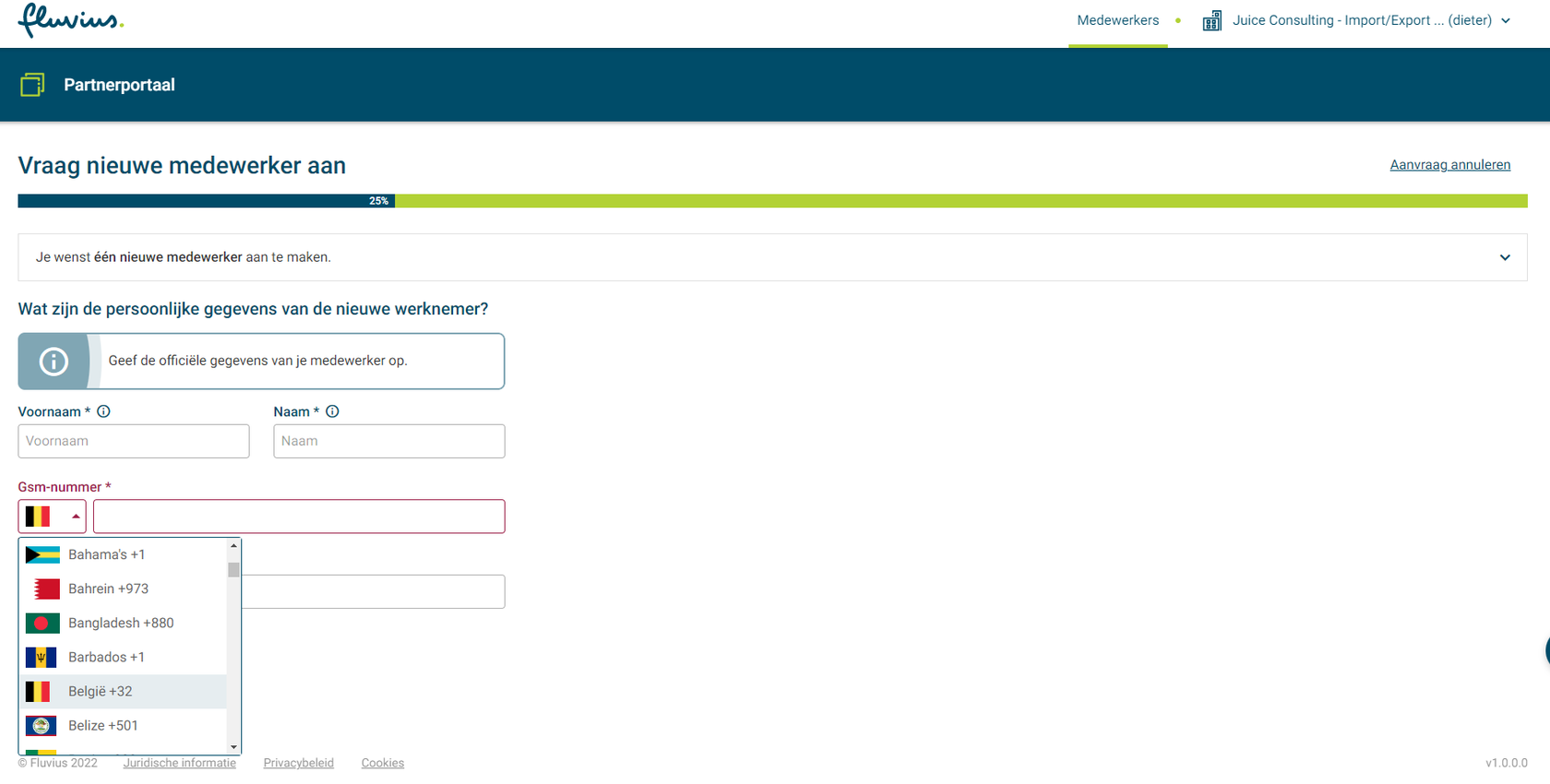 Handleiding meerdere medewerkers aanvragen via CSV | Fluvius